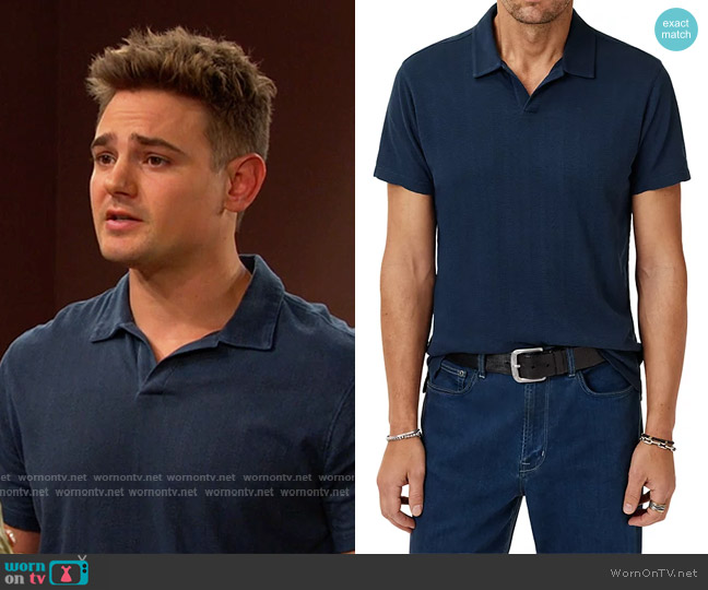 WornOnTV: Johnny’s navy open collar polo on Days of our Lives | Carson ...