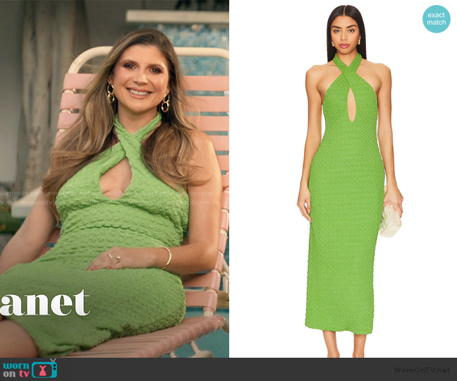 WornOnTV: Janet’s green textured halter dress on The Valley | Janet ...
