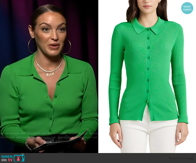 WornOnTV: Emily Orozco’s green ribbed cardigan on Access Hollywood ...