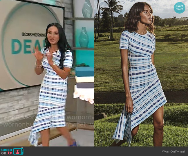 WornOnTV: Elizabeth Werner’s blue plaid asymmetric dress on CBS ...
