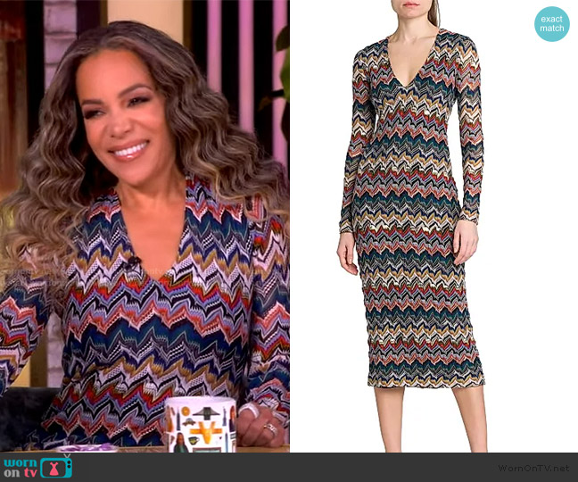 WornOnTV: Sunny’s zig-zag v-neck dress on The View | Sunny Hostin | Clothes and Wardrobe from TV