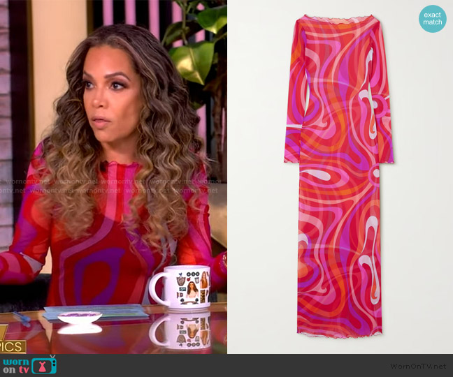 WornOnTV: Sunny’s pink abstract print mesh dress on The View | Sunny Hostin | Clothes and ...