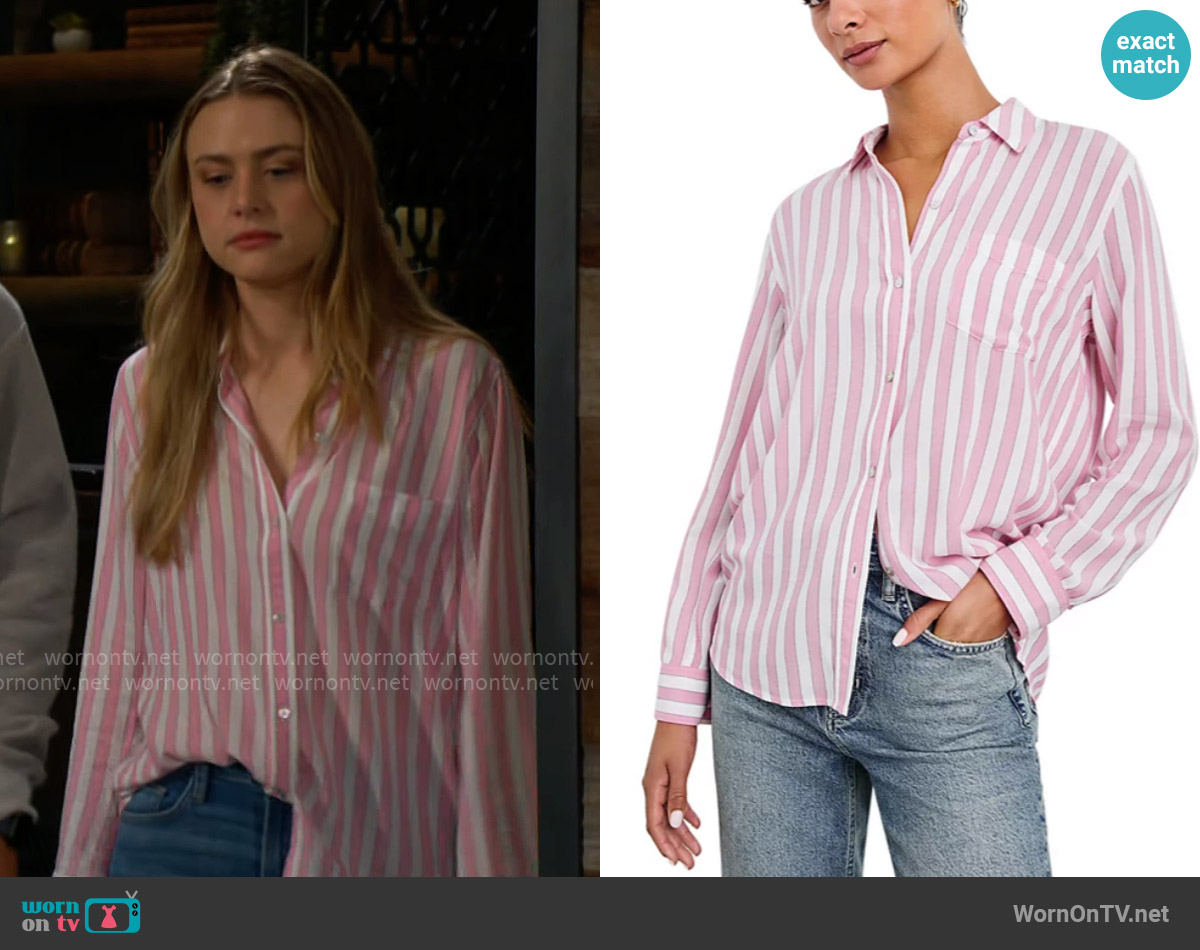 WornOnTV: Claire’s pink striped shirt on The Young and the Restless ...