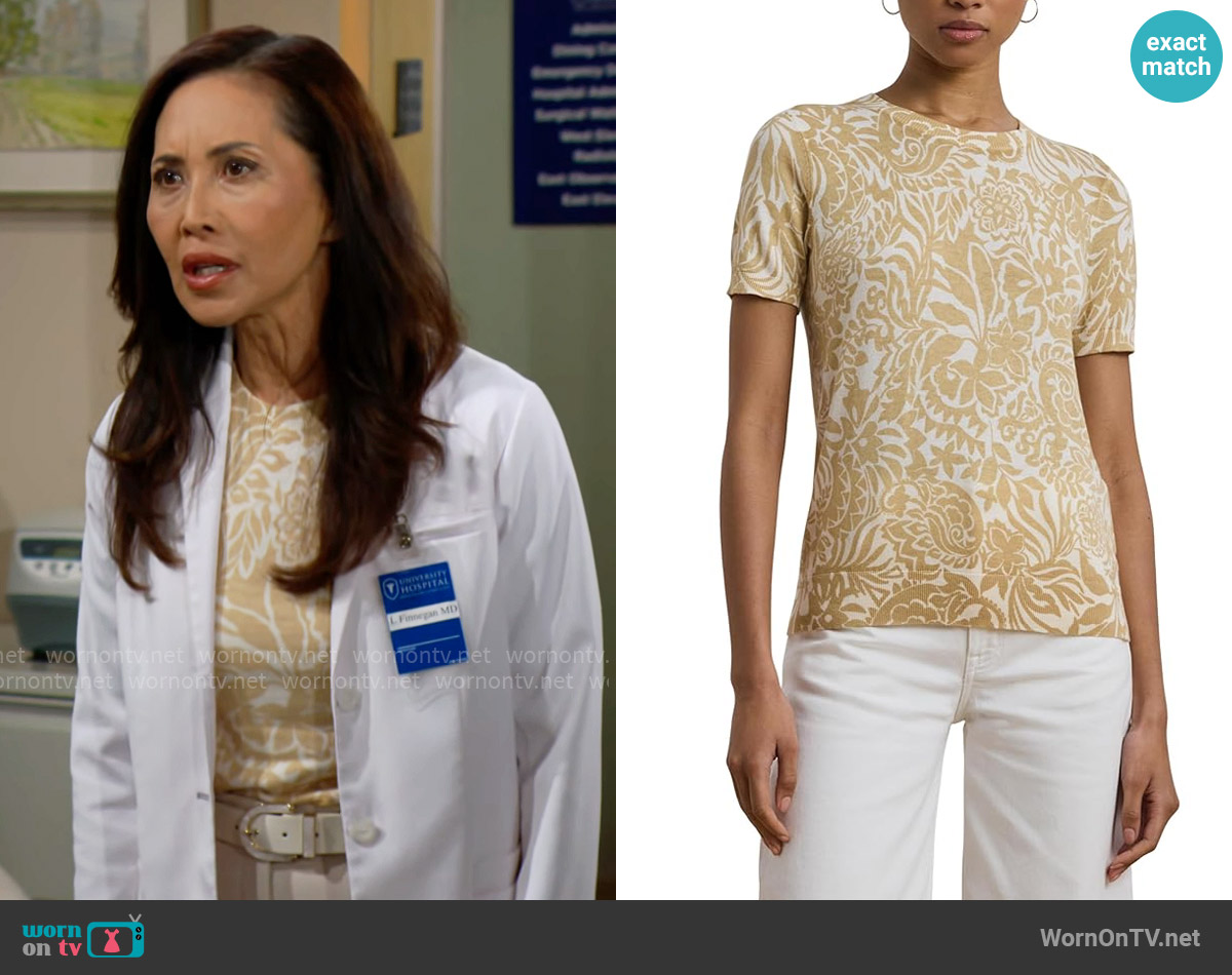 WornOnTV: Li’s beige floral sweater on The Bold and the Beautiful ...