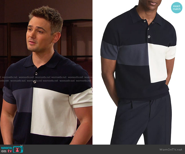 WornOnTV: Johnny’s navy colorblock polo on Days of our Lives | Carson ...