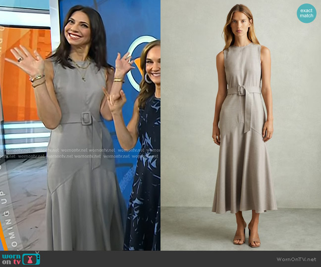 WornOnTV: Natalie’s grey belted midi dress on Today | Dr. Natalie Azar ...
