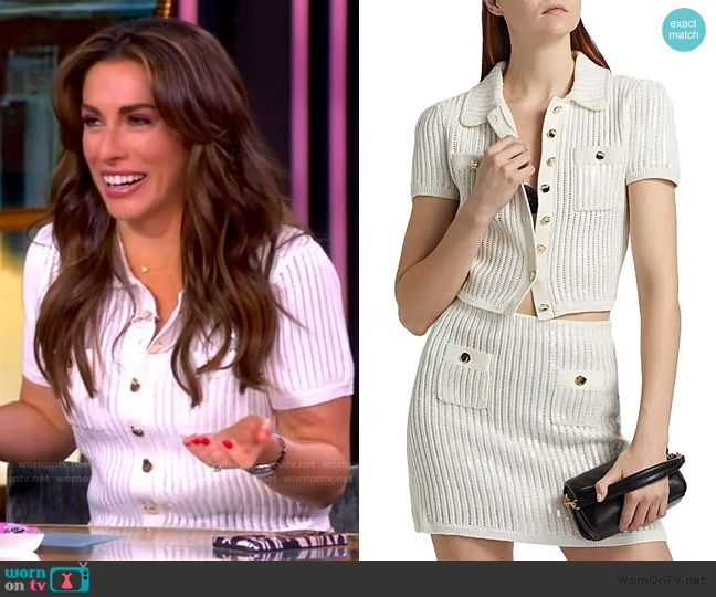 WornOnTV: Alyssa’s white crochet knit cardigan and jeans on The View | Alyssa Farah Griffin ...
