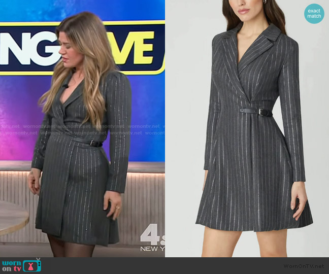 WornOnTV: Kelly’s gray metallic stripe blazer dress on The Kelly ...