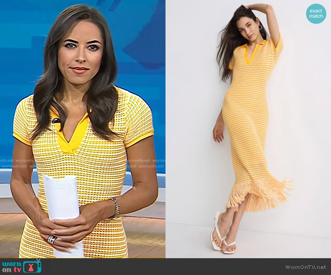 WornOnTV: Kaylee’s yellow knit polo dress on Today | Kaylee Hartung ...