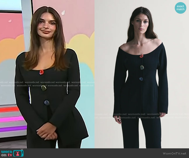 WornOnTV: Emily Ratajkowski’s black scoop neck top on Today | Clothes ...