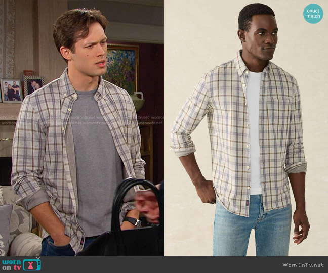 WornOnTV: Tate’s grey plaid shirt on Days of our Lives | Clothes and Wardrobe from TV
