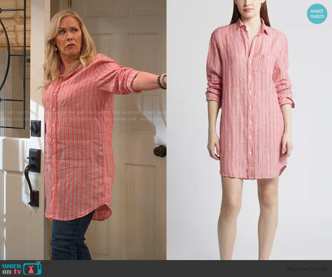 WornOnTV: Leanne’s red striped shirt dress on Leanne | Leanne Morgan ...