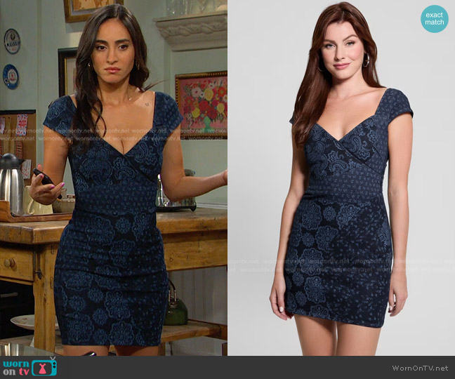 WornOnTV: Gabi’s blue print denim dress on Days of our Lives | Cherie ...