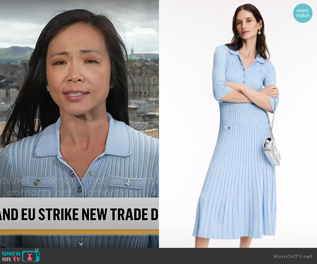 WornOnTV: Weijia Jiang’s blue knit dress on CBS Mornings | Weijia Jiang ...