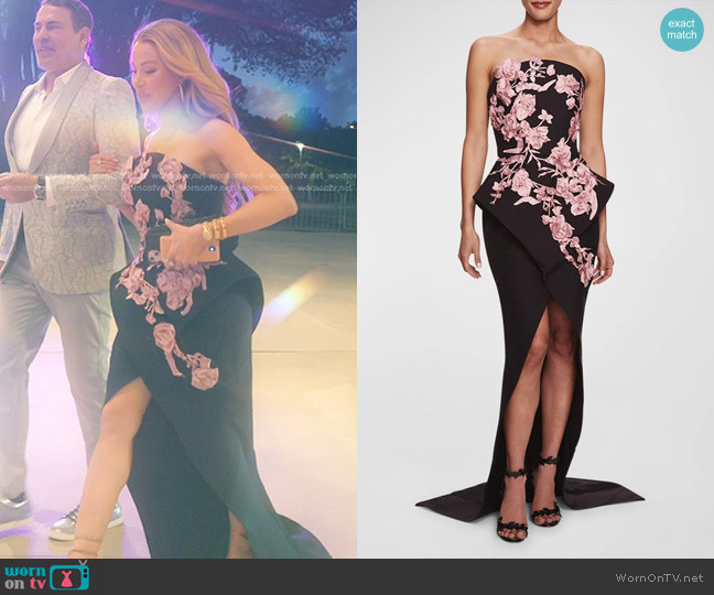 WornOnTV: Lisa’s floral embroidered strapless gown on The Real ...