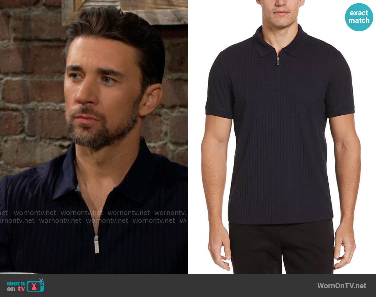 WornOnTV: Cane’s navy zip polo on The Young and the Restless | Clothes and Wardrobe from TV