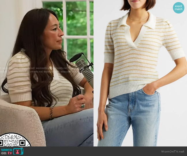 WornOnTV: Joanna Gaines’s striped knit polo sweater on Today | Clothes and Wardrobe from TV