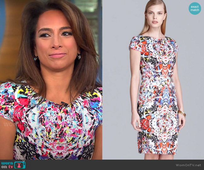 WornOnTV: Michelle Miller’s abstract print cap-sleeve dress on CBS ...