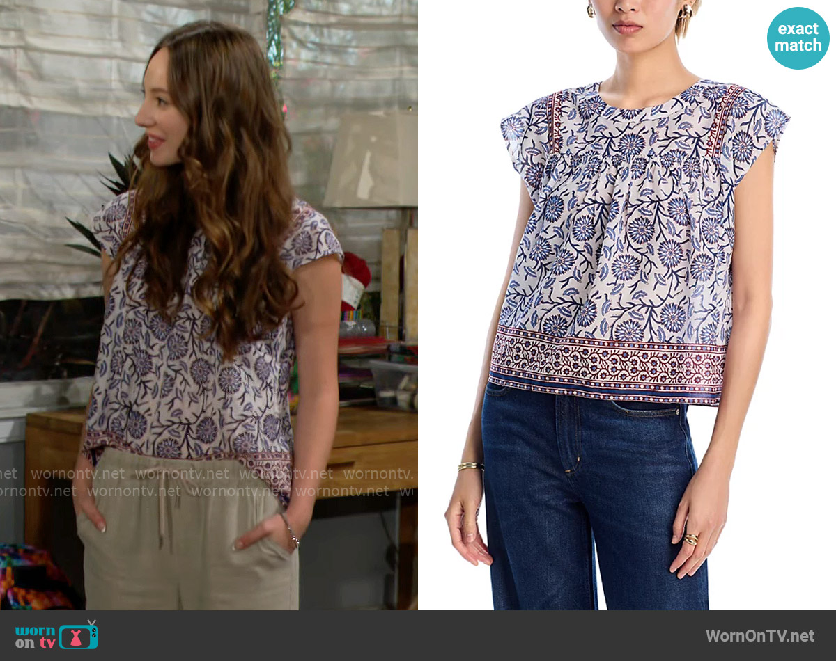 WornOnTV: Miss Dylan’s blue floral top on The Bold and the Beautiful ...
