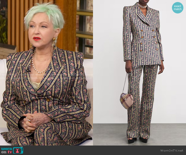 WornOnTV: Cyndi Lauper’s floral blazer and pants on Good Morning ...