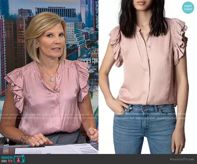 WornOnTV: Kate’s pink ruffle top and grey skirt on NBC News Daily ...