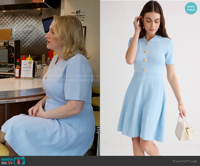 WornOnTV: Lisa Rozner’s light blue polo dress on CBS Evening News ...