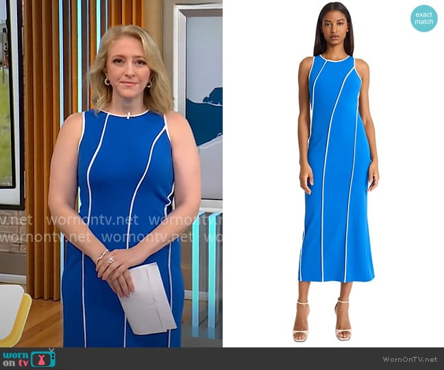 WornOnTV: Lisa Rozner’s blue dress with white piping on CBS Mornings ...