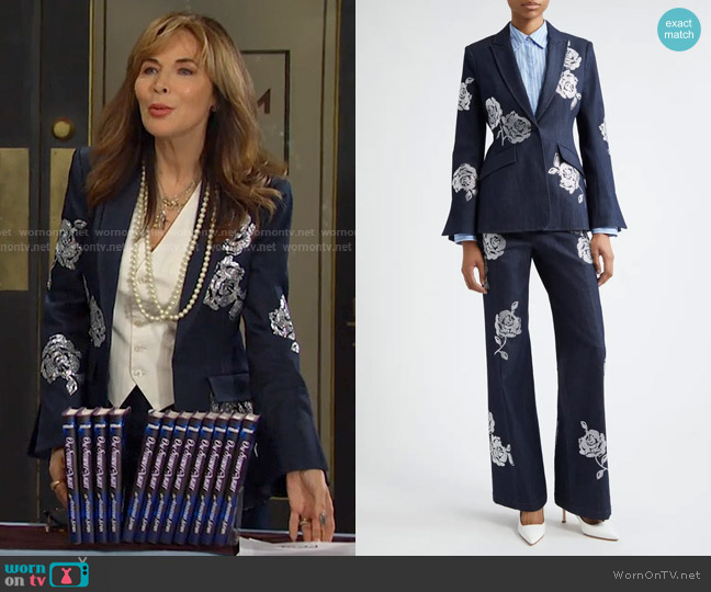 WornOnTV: Kate’s rose embellished denim suit on Days of our Lives ...