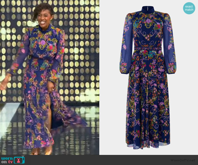 WornOnTV: Tembi Locke’s blue floral print dress on Tamron Hall Show ...