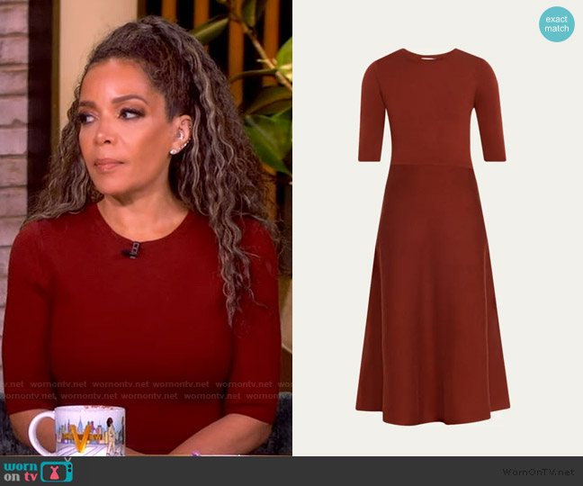 WornOnTV: Sunny’s red short sleeve midi dress on The View | Sunny ...