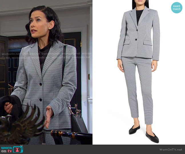 WornOnTV: Amy’s blue check blazer and pants on Days of our Lives ...