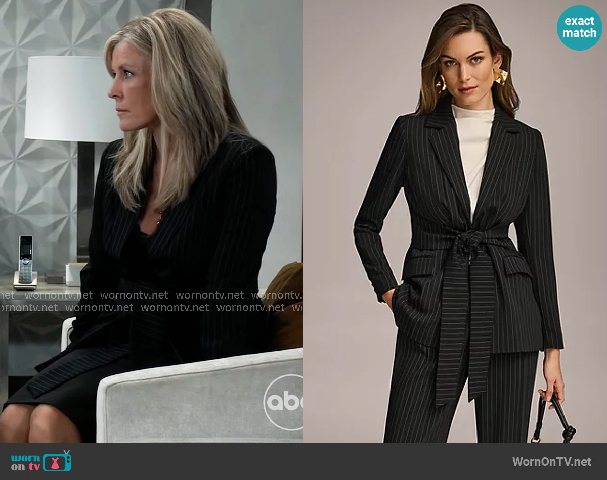 WornOnTV: Carly’s black pinstripe jacket on General Hospital | Laura ...