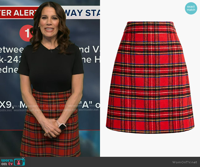 WornOnTV: Heather’s red tartan check skirt on Good Morning America ...
