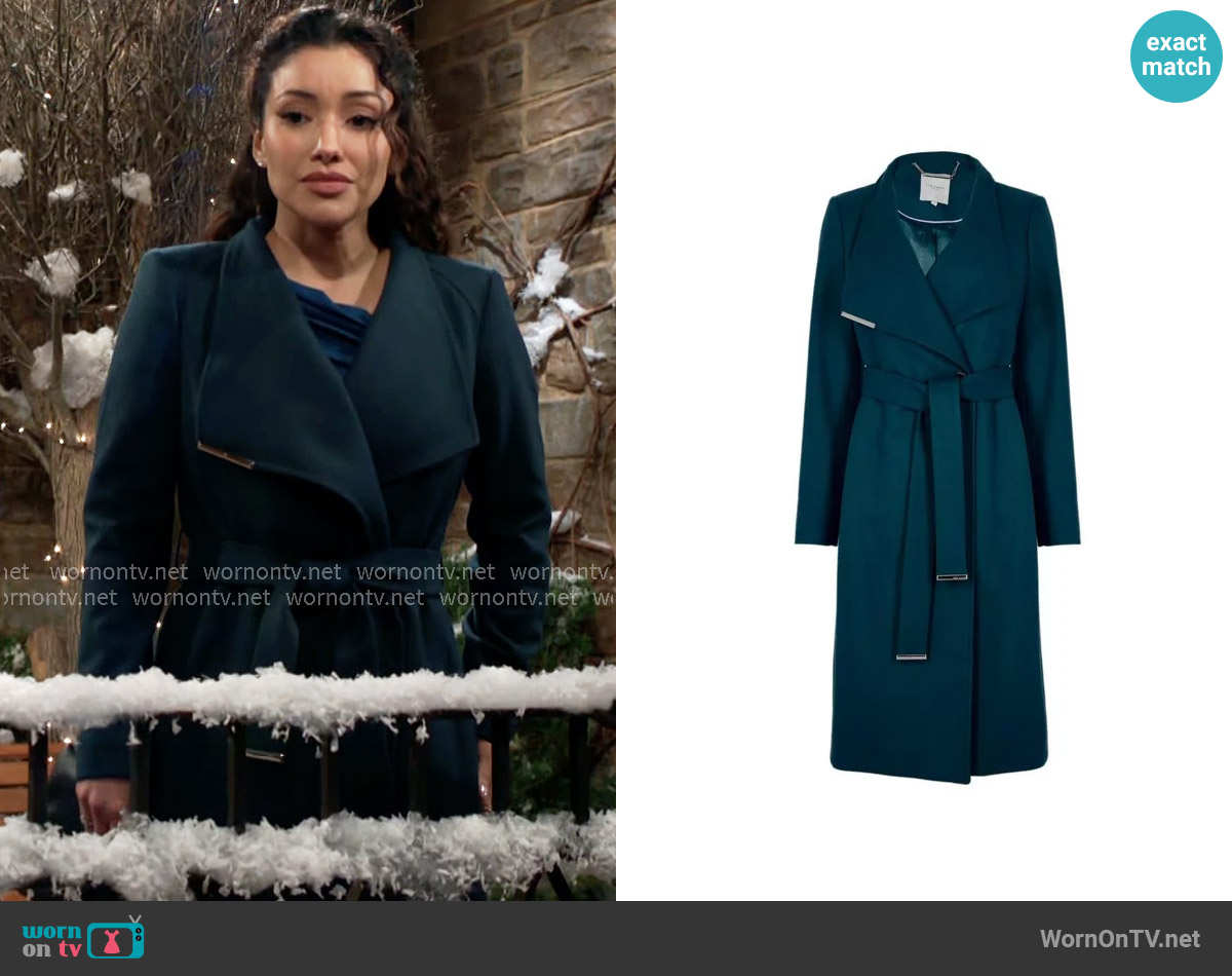 WornOnTV: Audra’s teal blue coat on The Young and the Restless ...