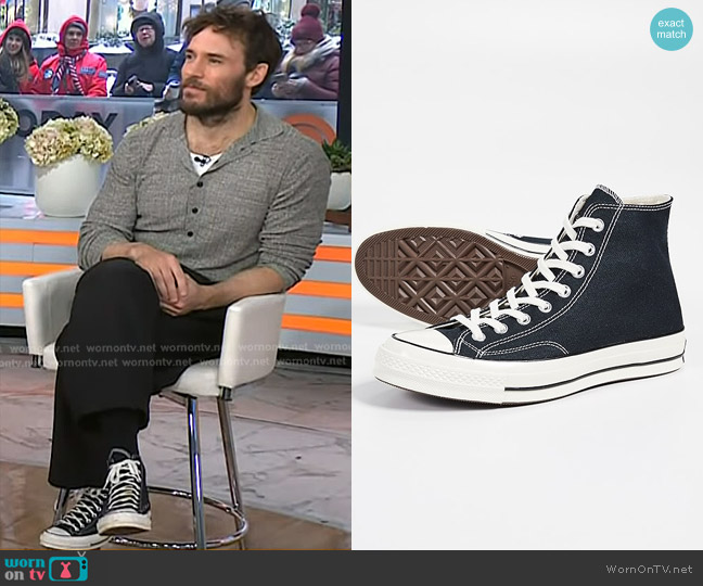 WornOnTV: Sam Claflin’s black sneakers on Today | Clothes and Wardrobe ...