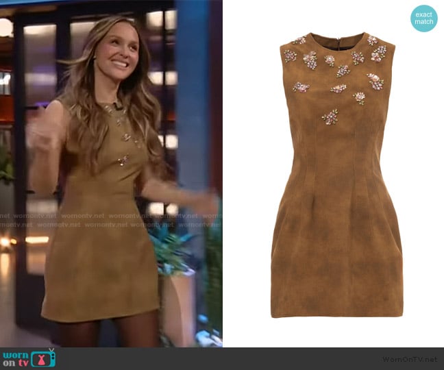 WornOnTV: Camilla Luddington’s suede embellished mini dress on The ...