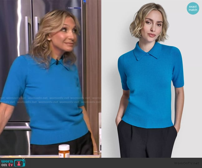 WornOnTV: Melina Jampolis’s blue collared sweater on Live with Kelly ...