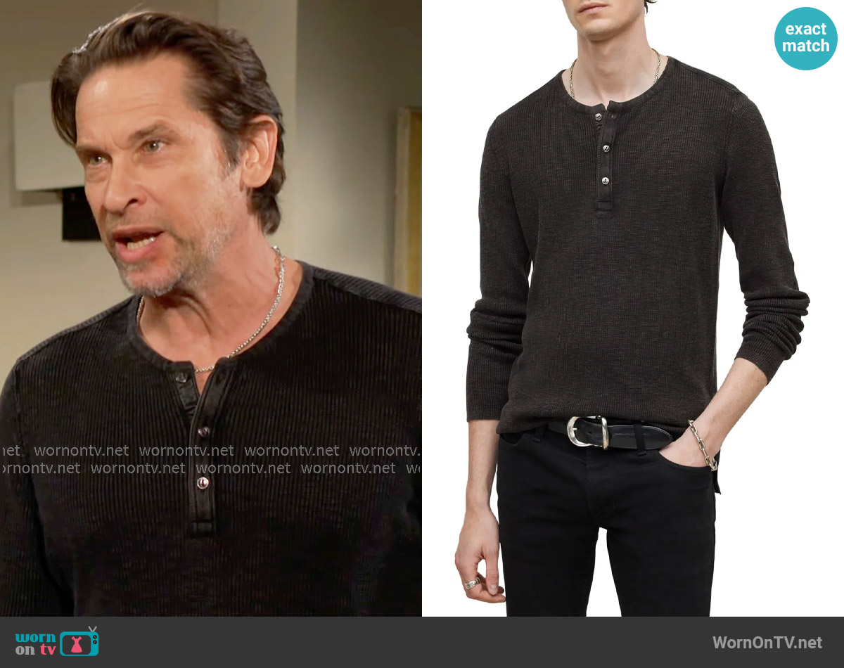 WornOnTV: Matt’s black henley tee on The Young and the Restless ...
