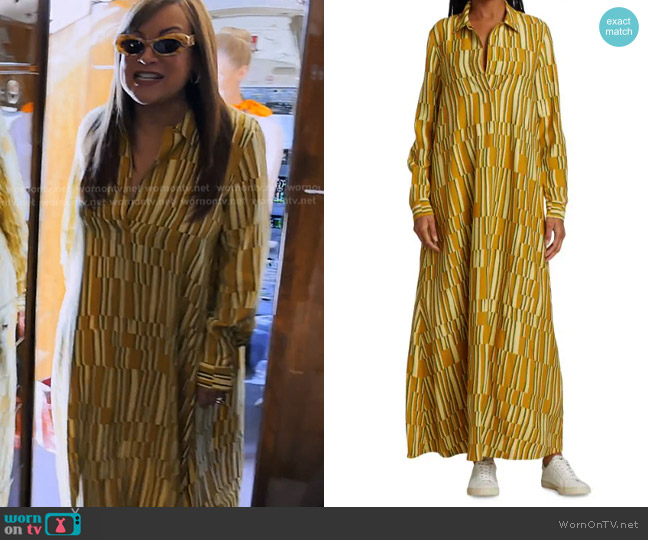 WornOnTV: Jennifer’s yellow geometric print shirtdress on The Real ...