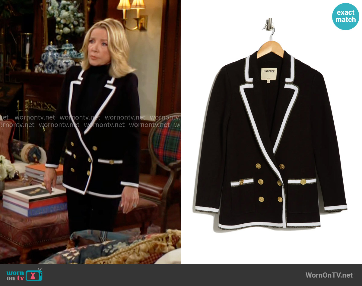 WornOnTV: Nikki’s black blazer with white trims on The Young and the ...