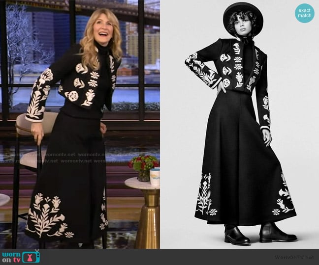 WornOnTV: Laura Dern’s black floral embroidered jacket and skirt on ...