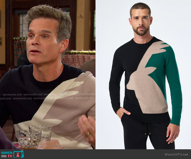WornOnTV: Leo’s deer print colorblock sweater on Days of our Lives ...
