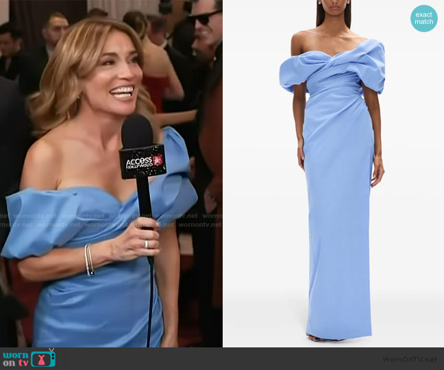 WornOnTV: Kit’s blue off shoulder dress on Access Hollywood | Kit ...