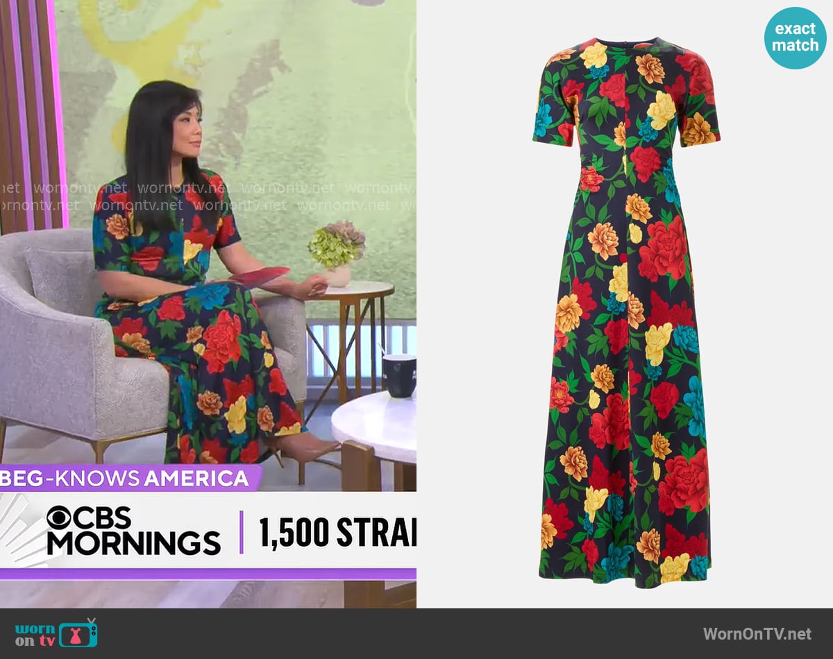 WornOnTV: Weijia Jiang’s floral maxi dress on CBS Mornings | Weijia ...