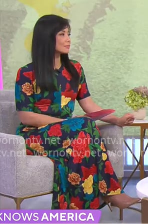 WornOnTV: Weijia Jiang’s floral maxi dress on CBS Mornings | Weijia ...